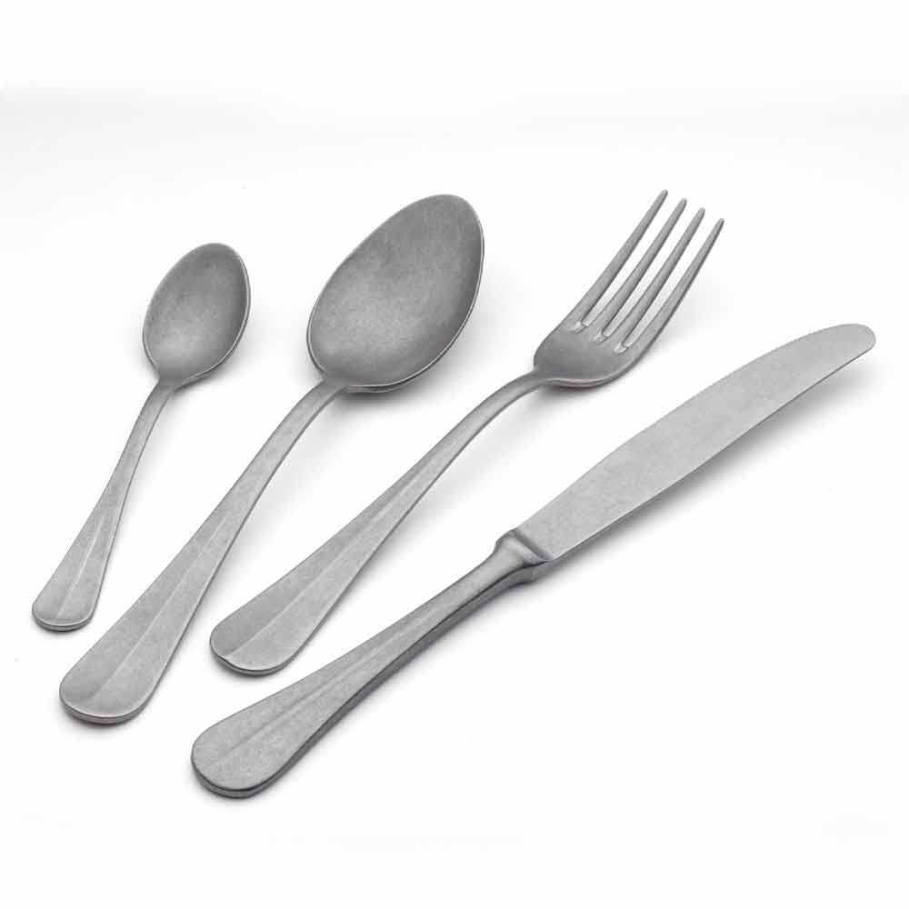 24 Posate in Acciaio Inox Design di Lusso Vintage Stile Retrò