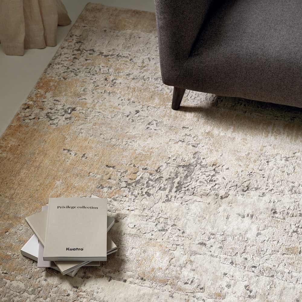 Tappeto Elegante da Salotto in Seta di Bambù e Lana Moderno