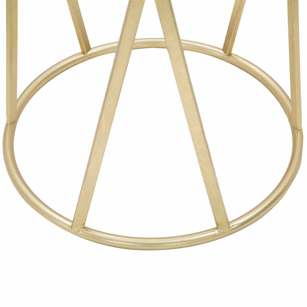 Tavolo Porta Telefono Rotondo in Ferro e Vetro di Design