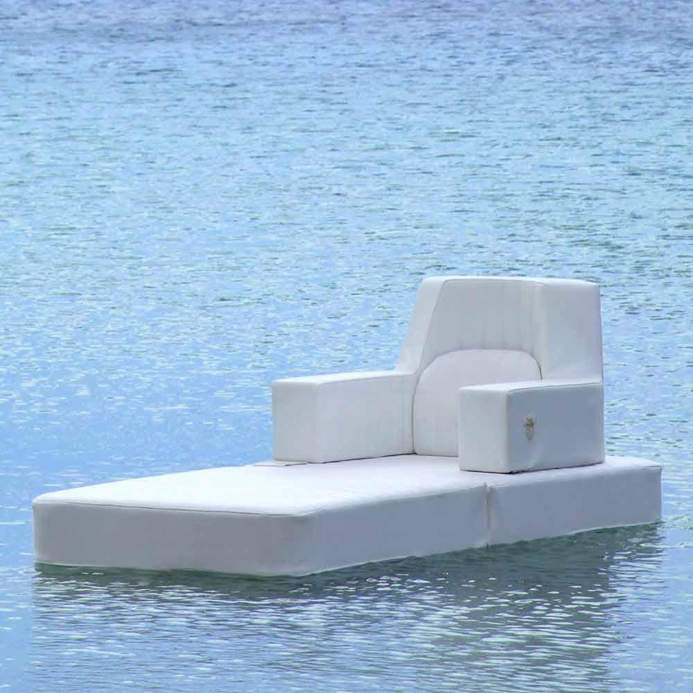 Poltrona galleggiante per piscina di design Trona Basic, bianca