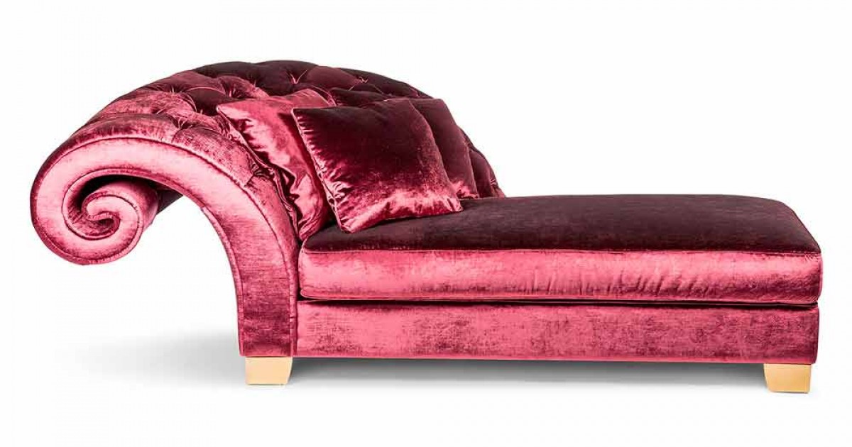 Chaise lounge classica in tessuto 100% Made in Italy Basco