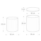 2 Pouf da Soggiorno con Contenitore in Velluto e Piedini