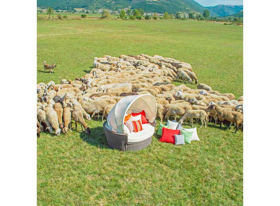 Divano isola relax a forma di cesto con intreccio fatto a mano Hector