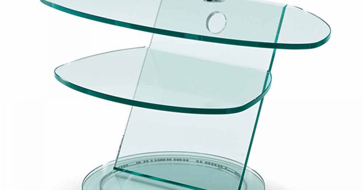 Mobile Porta Tv Salotto in Vetro Design Rotante Italiano