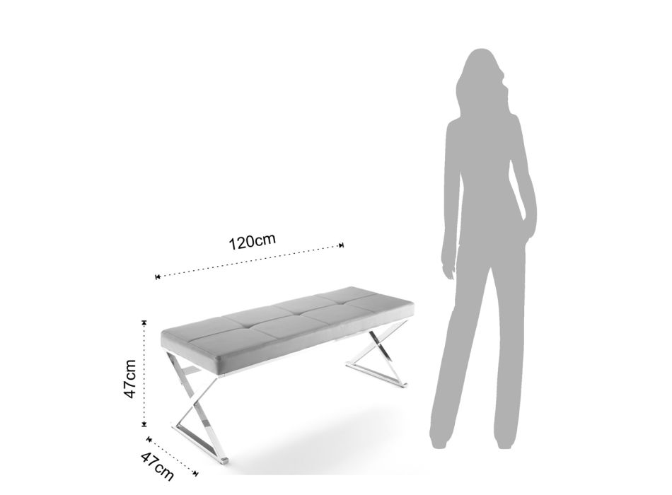 Panca in Pelle Sintetica e Struttura in Metallo