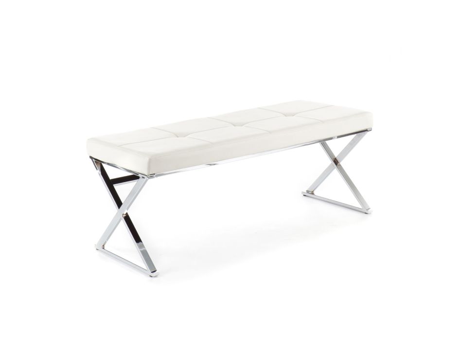 Panca in Pelle Sintetica e Struttura in Metallo