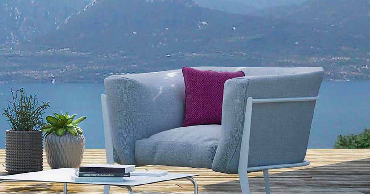 Poltrona in Alluminio da Giardino di Design Moderno Italiano